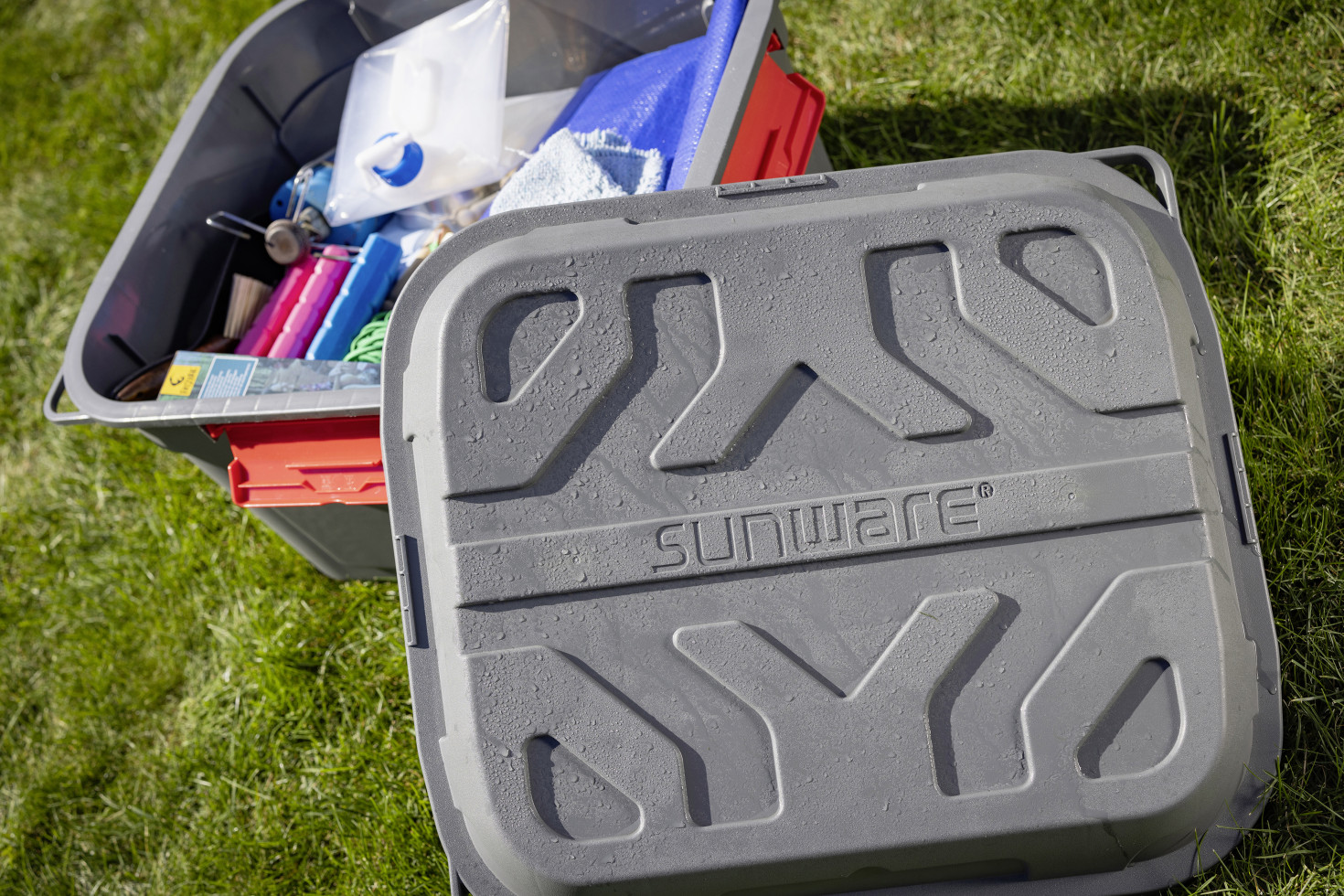 Sunware Aufbewahrungsbox Q-Line 90L anthrazit rot 60,1 x 53,1 x 42,5 cm ...